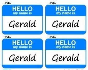 Amazon.com: Hello My Name Is Gerald - Sheet of 4s - Sticker Graphic ...