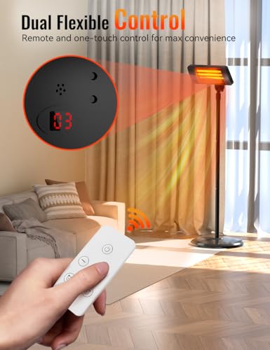 BALKO Outdoor Heater, 12H Timer & 3 Heat Levels, IP54 Waterproof Garage ...