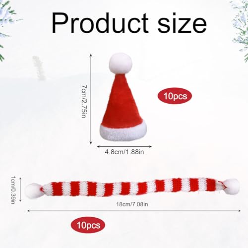 SKHAOVS Mini Christmas Hat and Scarf Set - Santa Hat, Finger Hat ...