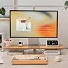 Amazon.com: ROCDEER Bamboo Monitor Stand Riser with Acrylic Legs for ...