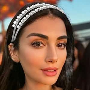 Amazon.com : Yovic Pearl Rhinestone Headbands Sparkly Double Hairbands ...