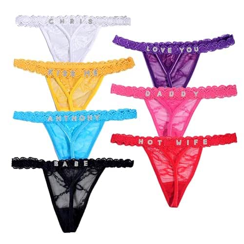 Amazon.com: Custom Name Thong Personalized Rhinestone Letters G-String ...