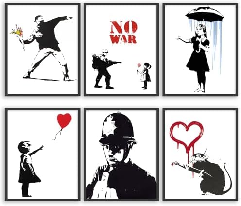 INFUNLY 9 Set Banksy Canvas Wall Art 8x10inch Banksy Wall Art Prints ...