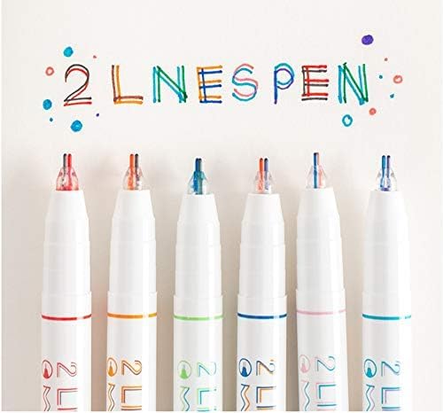 Double Line Art Pens, 6 Pack - Outline, Two Color, 3D Writing & Drawing ...