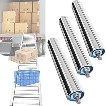 Commercial Conveyor Rollers with Steel Axle 3-Pack 50mm Diameter 400mm ...