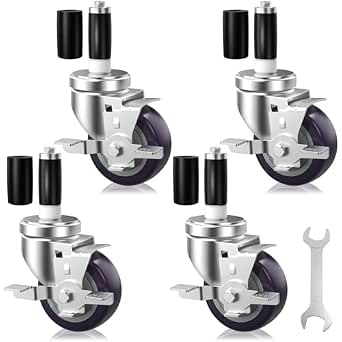 OK5STAR 3 Inch Expanding Stem Caster Wheels Set of 4 for Table Legs ...