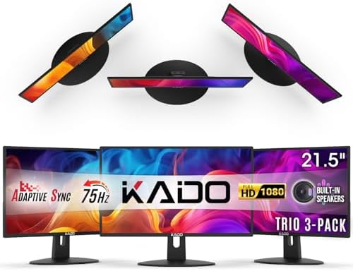 Amazon.com: Kado Triple Monitor Setup - 3-Pack 27" 1920x1080 Curved ...