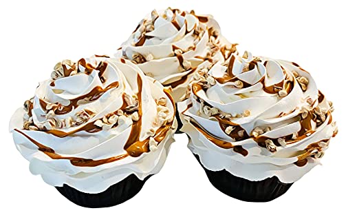 Amazon.com: Fake Cake Cupcakes- Carmel Nut Cupcakes - Set of 3 ...