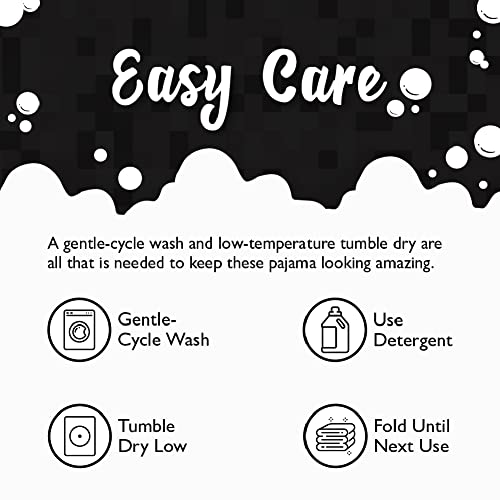 Minecraft Boys’ 4-Piece Snug-Fit Cotton Pajamas Set, Beware MOBS, 8 ...