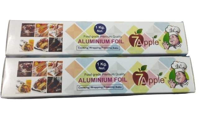 7 Apple Silver Foil Paper for Food Wrap Roti Aluminium Foil Papers Food ...