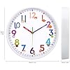 Warminn Kids Wall Clock 12 inch Teaching Clock Telling Time Silent ...
