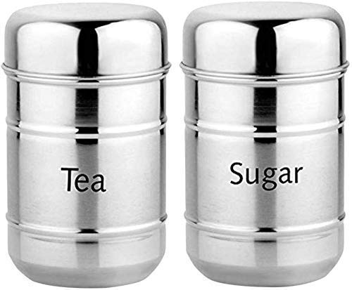 Buy KANSARA HOME STORE Stainless Steel Sugar and Tea Container Set | 2 ...