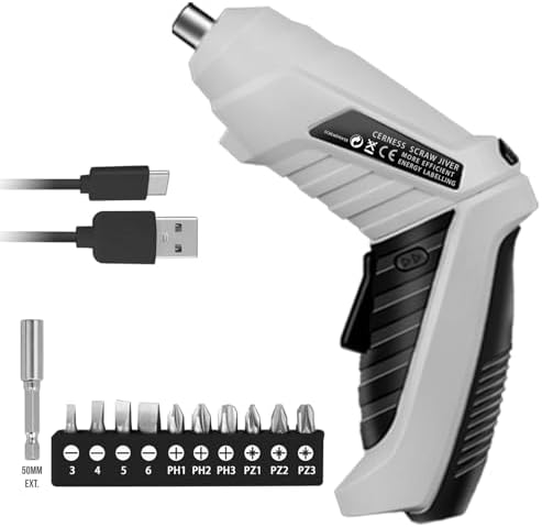 Amazon.com: Power Screwdriver Set, LED Light Cordless Screwdriver ...