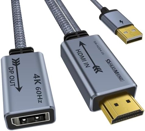 Amazon.com: SWITCHFLUX HDMI to Displayport Adapter, 4K@60Hz Active HDMI ...