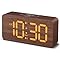 Amazon.com: uscce Wooden Digital Alarm Clocks for Bedrooms: Dimmable ...