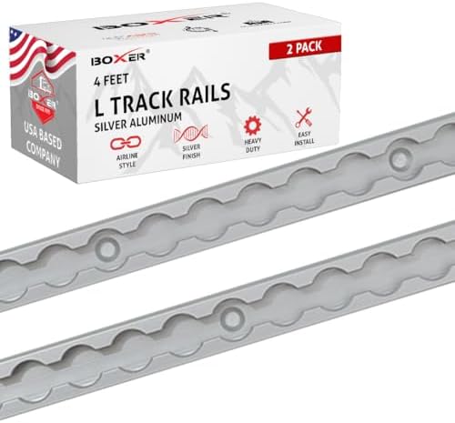 Amazon.com: Boxer 2 Pack 4ft Silver L Track - Tie Down System Trailer ...