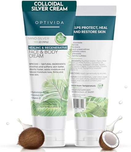 Amazon.com : OPTIVIDA Nano-Silver Skin Healing Cream - Skin Healing ...