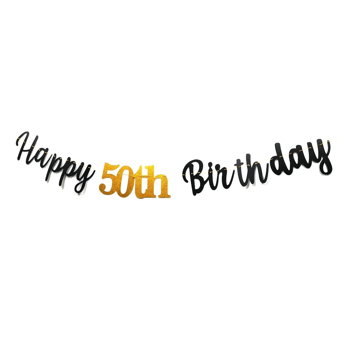 Amazon.com: Happy 50th Birthday Banner Double Sized Glitter Paper 50TH ...