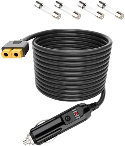 Amazon.com: Car Charger XT60 Extended Power Cord 12V/24V Compatible ...
