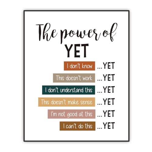 Amazon.com: The Power of Yet Poster, Positive Classroom Art, Growth ...