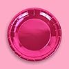 Amazon.com: Whaline Hot Pink Paper Plates Valentine Pink Foil ...