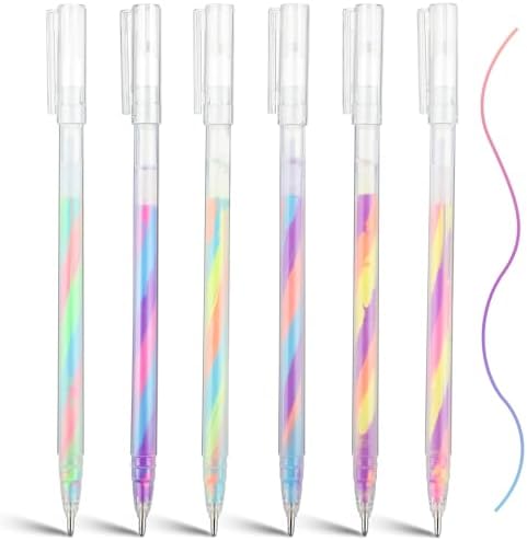 6 PCS Color Changing Gel Pens Mixing of 3 Colors Rainbow Gel Pens Magic ...