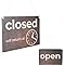 TOROS STORE Modern Wooden Open Closed Sign - Double-Sided, Vintage ...