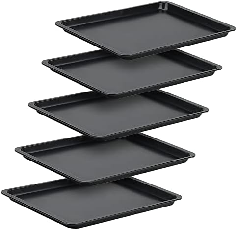 KEILEOHO 6 PCS 24 x 18 x 2cm Black Essentials Baking Tray Set, 9.4 x 7 ...
