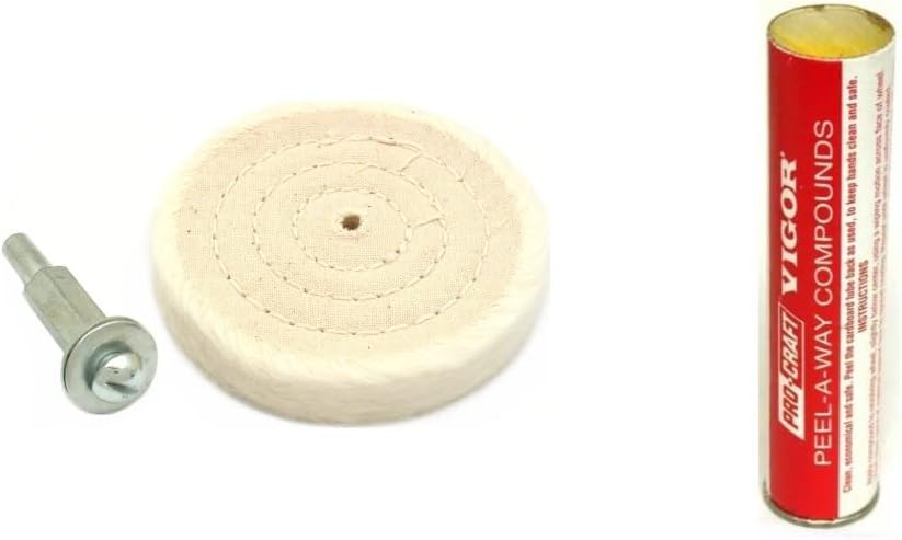 Amazon.com: 3" Cotton Buffing Wheel, Mandrel & Yellow Rouge 6oz ...