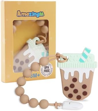 Amazon.com : Baby Food Grade Silicone Teether Toy with One Piece Design ...