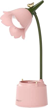 AMZSTAR LED Flower Desk Lamp, Touch Dimmable Cordless Desk Lamp with ...