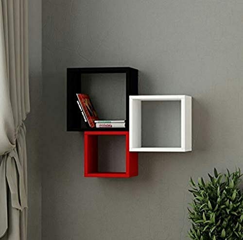 Craftatoz Wall Shelf Rack Nesting Square Wall Shelves Pack of 3 ...