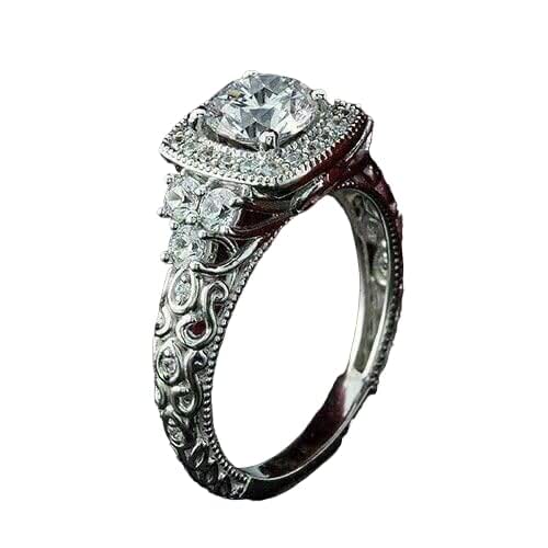 Amazon.com: icedout 2 Ct Round Cut Diamond Vintage Style Halo Art Deco ...