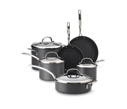 Buy Kenmore 09590 10 Piece Hard Anodized Interior Cookware Set in Black ...