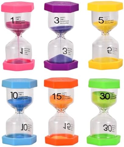 Amazon.com: Sand Timer 6 Colors Hourglass 1/3/5/10/15/30 Minutes ...