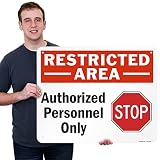 ・ブランド:SmartSign・製造元:SmartSign・製造元/メーカー部品番号:H2VL・耐久性のあるアルミニウム:「制限区域認定要員のみ」の標識は、厚さ80ミルの無反射アルミニウムを使用して作られており、簡単に曲がりません。 最も過...