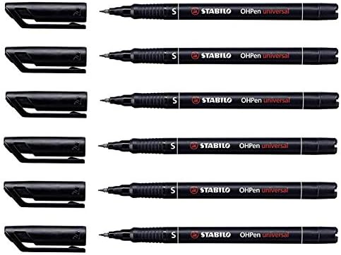 STABILO OHPen Permanent Marker Pens for Transparent Superfine Tip Black ...