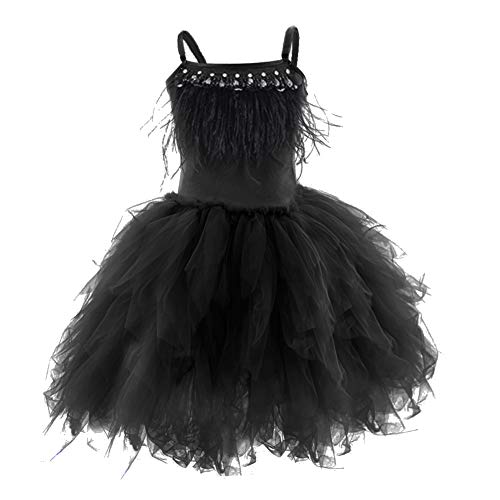 IBTOM CASTLE Kids Swan Princess Dance Costume Feather Ballerina Dress ...
