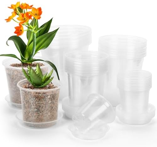 Amazon.com: YALIOURS Clear Nursery Pots for Plants, 12Pack 4/5/6 inch ...