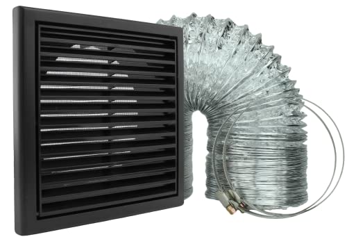 VENTS Cooker Hood Duct Vent Kit, 150mm (6-inch) Diameter. Black ...