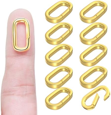 Amazon.com: OHINGLT 10Pcs Carabiner Clip Pendant Clasps – 18K Gold ...
