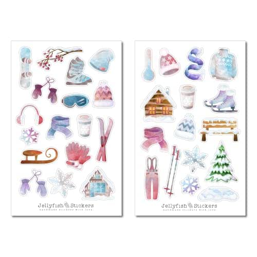 Vacances d'hiver Ski Sticker Set - Journal Sticker, Planer Sticker ...
