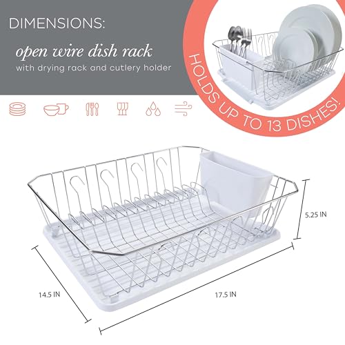 Kitchen Details 3 Piece Dish Rack | Drying Rack, Cutlery Basket ...