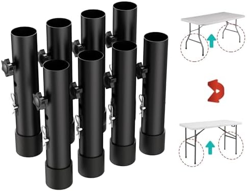 Amazon.com: (4-Pack) Folding Table Leg Extenders, Highly Durable Steel ...
