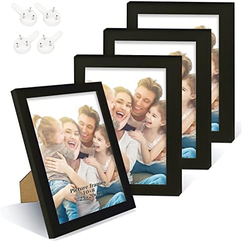 XHDA 4 Pack Black 8x10 Photo Frame with Mount, Black 10x8 Picture ...