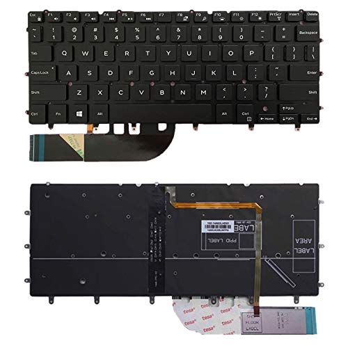 Laptop Keyboard US Version Backlit Keyboard for Dell Inspiron XPS 13 ...