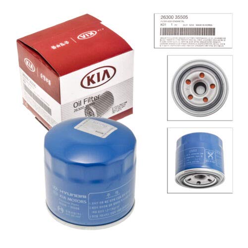 Genuine OEM Kia Oil Filter 26300-35505 + Plug Gasket For Hyundai/Kia ...