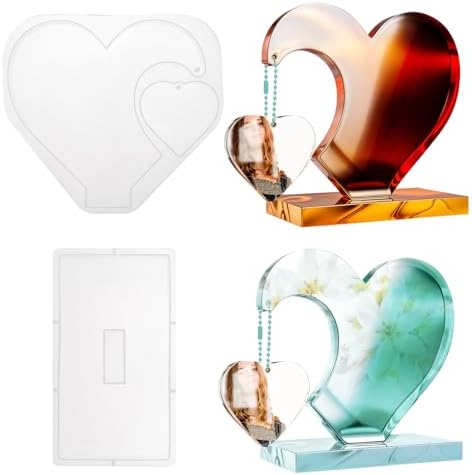 Amazon.com: Jeffdad Large Photo Frame Resin Molds, Heart Shape Silicone ...
