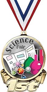 Amazon.com : Science Fair First Place Medal, 3" Gold Education Science ...