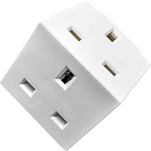 LUXFAB 2 Way Double Plug Adaptor 3 Pin Power Adapter Plug Splitter 13A ...